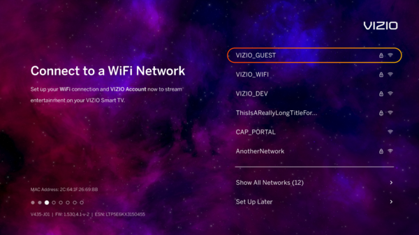 VIZIO TV Setup After Factory Reset