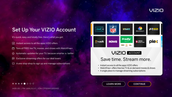 VIZIO TV Setup After Factory Reset