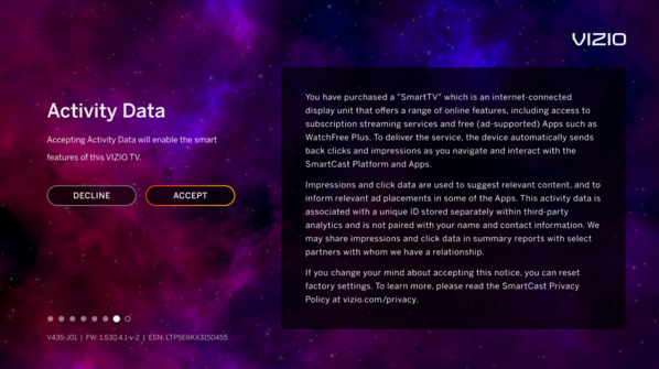 VIZIO TV Setup After Factory Reset