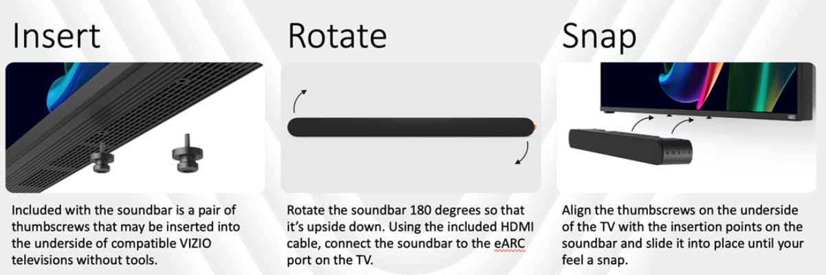 Mounting a Soundbar to the TV (QuickFit)